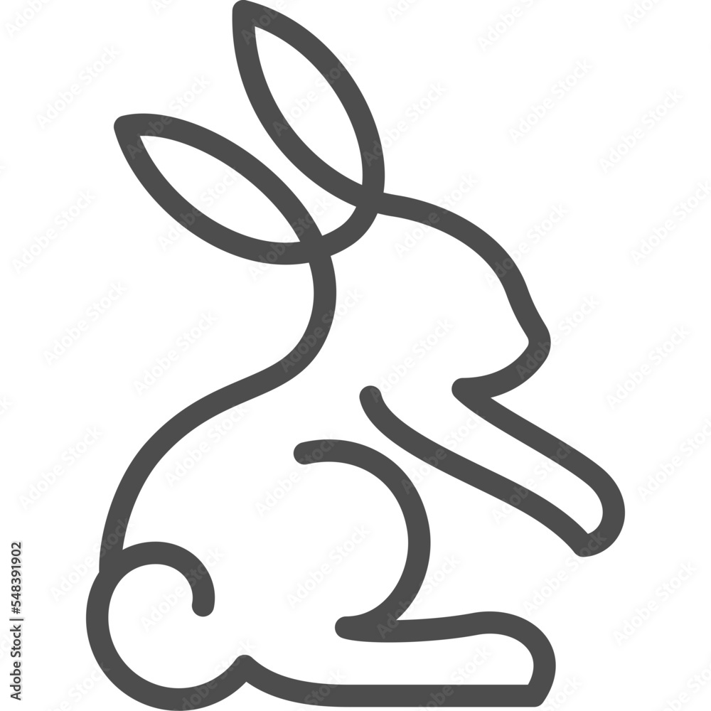 rabbit continuous line art style vector illustration. Mono lineal ...