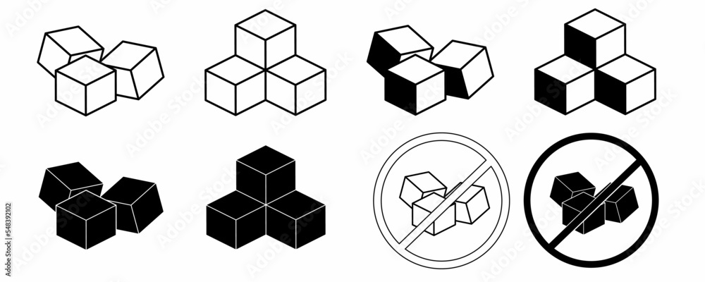 sugar icon set isolated on white background.No Sugar free vector icon ...