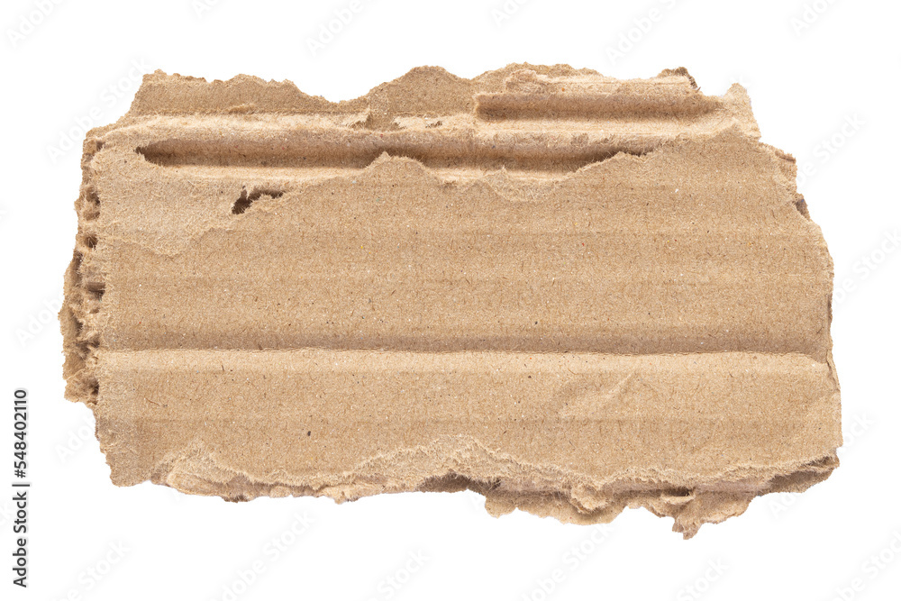 brown cardboard with crumpled and torn pattern isolated on transparent ...
