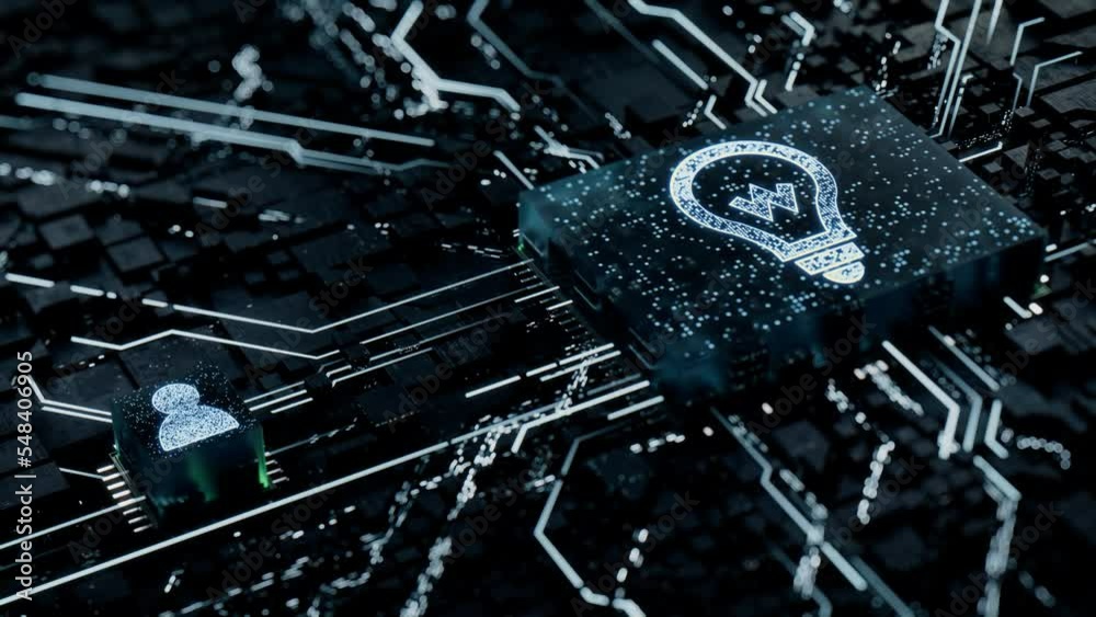 Innovation Technology Concept with lightbulb symbol on a Microchip ...