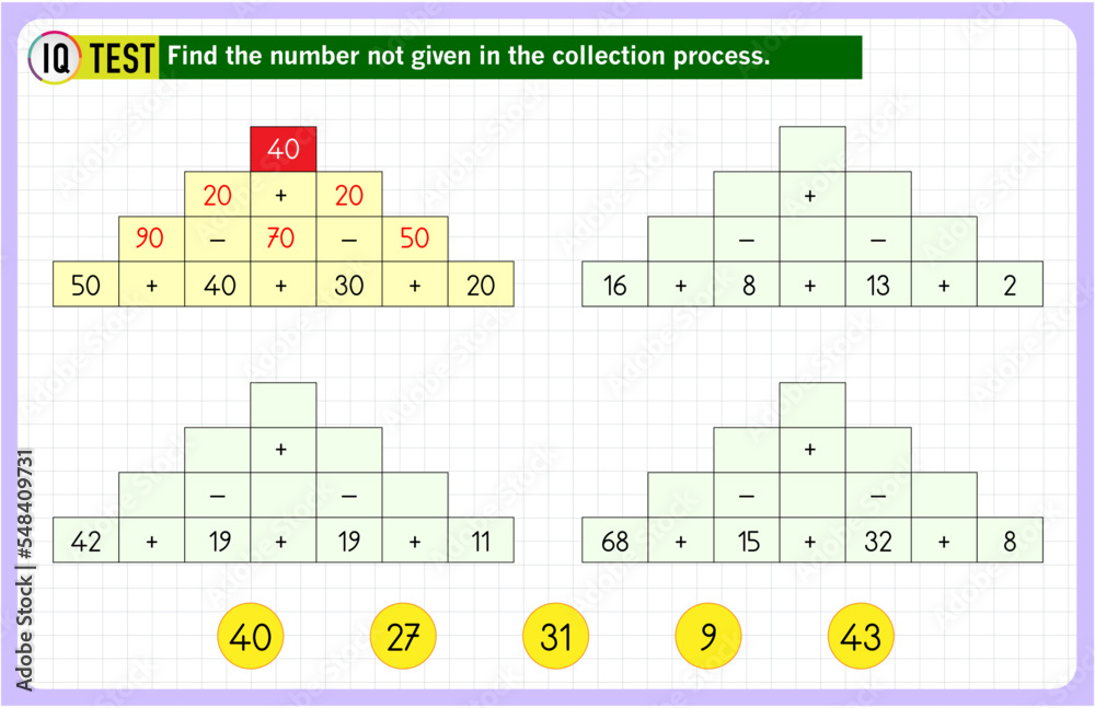 Mathematical operations. Math intelligence question, Addition ...