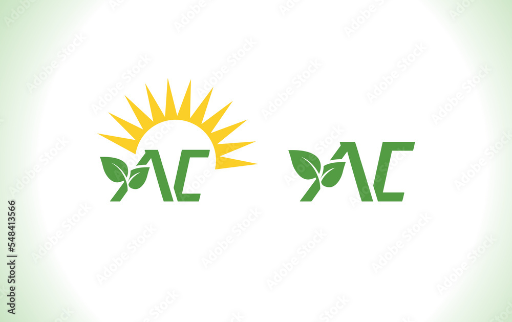Green healthy leaf logo and Solar panel icon and Solar Energy symbol ...