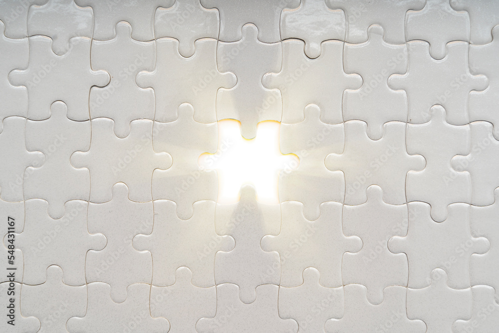 Solution concept. soft sun light ray coming through under a missing ...