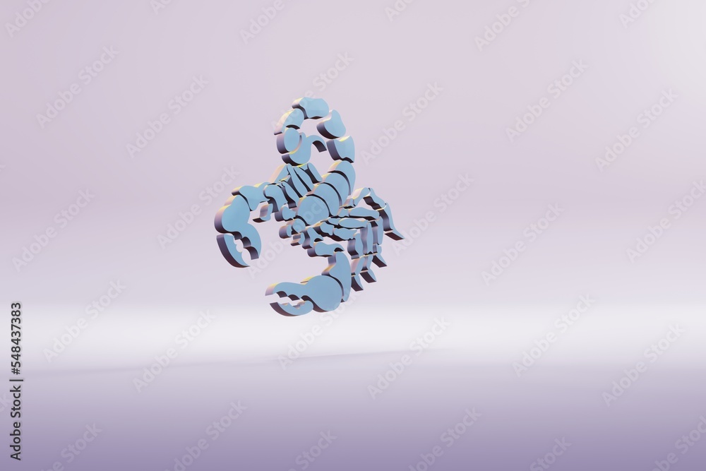 Beautiful illustration blue zodiac sign Scorpio symbol icons on a ...