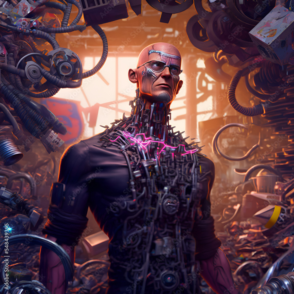Carbon Fiber Cyborg Ai based 3d model ilustração do Stock | Adobe Stock