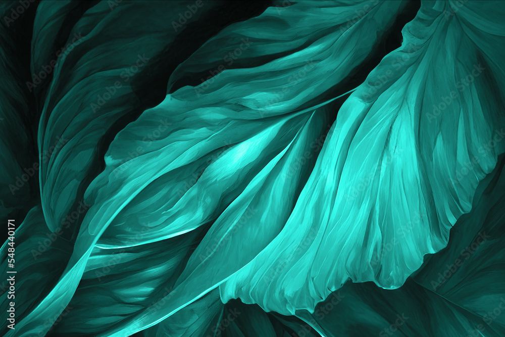 Turquoise, blue and green background texture, wavy silky pattern with ...