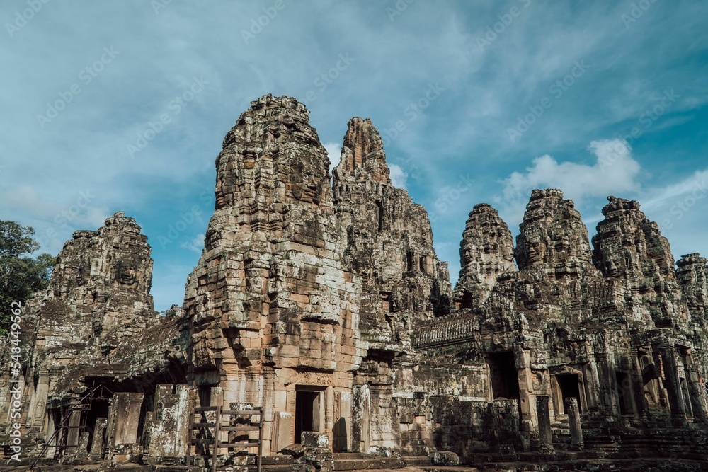 Exterior view of Bayon Temple inside the Angkor Wat temple complex in Siem Reap, Cambodia Stock ...