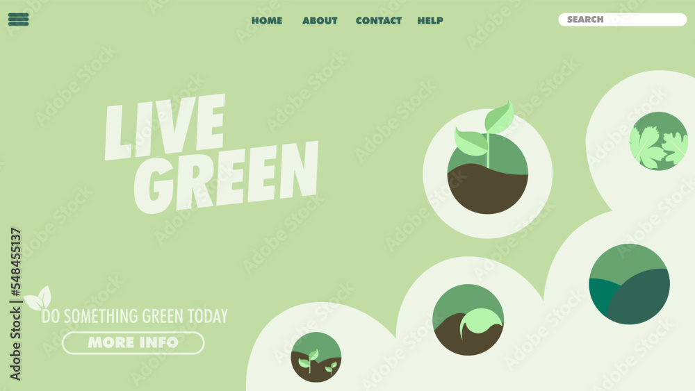 Live Green Landing Page, live green banner design. environment design banner, go green design ...
