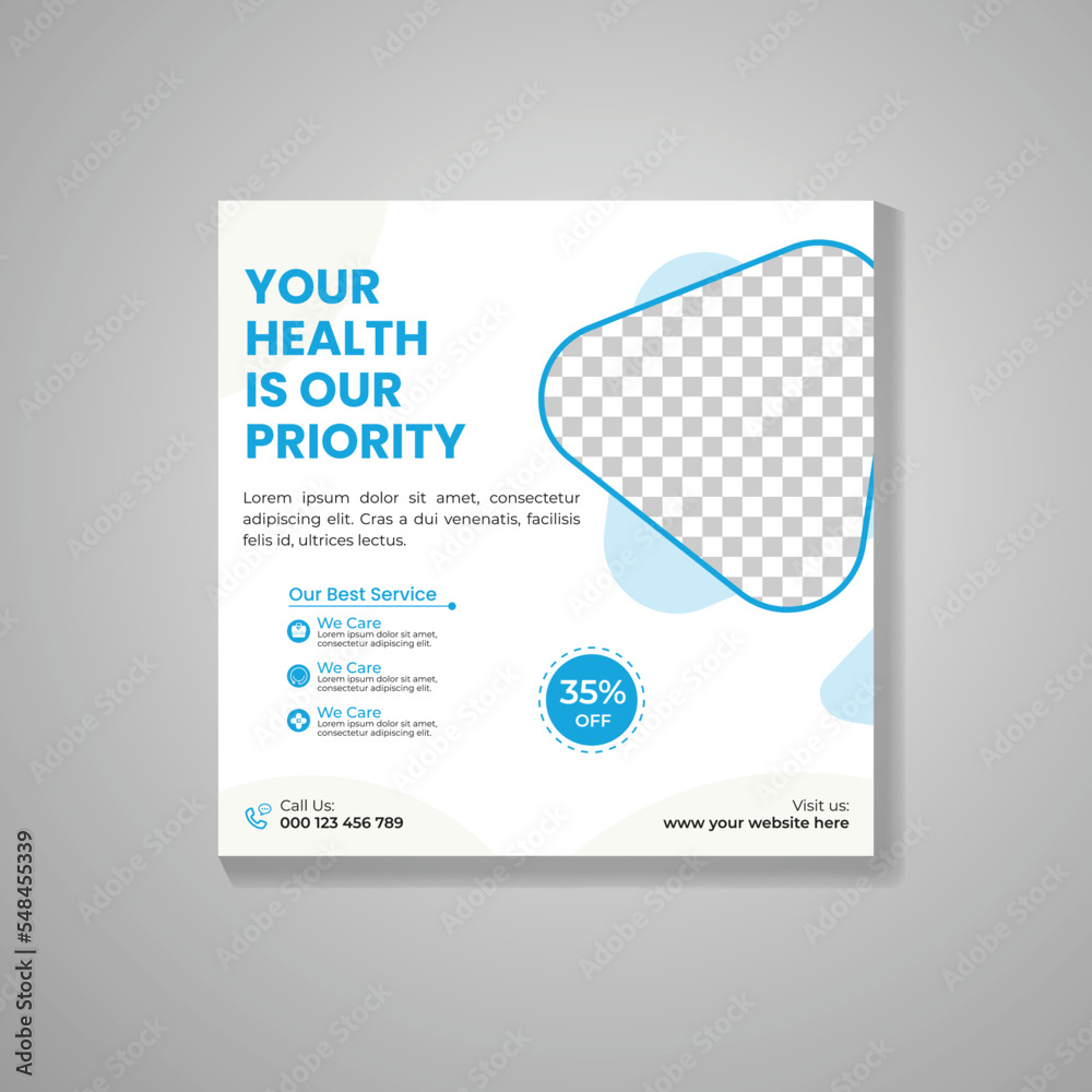 Doctor Social Media Post Template, hospital social post, healthcare ...