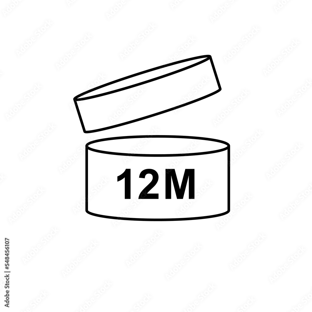 The expiration date sign after opening the product. The symbol for the ...