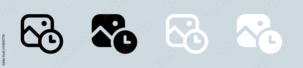 Temporary icon set in black and white. Limited time signs vector ...