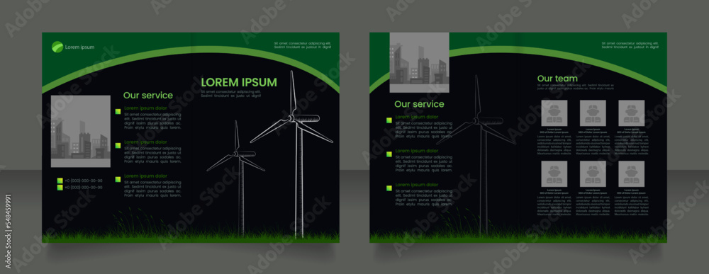 Vetor do Stock: Eco friendly power generation bifold brochure template ...