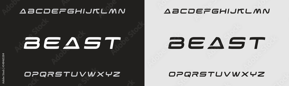 BEAST minimal and tech alphabets font designs. professional vector ...