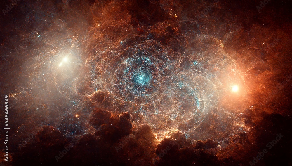 Deep space cosmic stardust sci-fi background illustration Stock ...