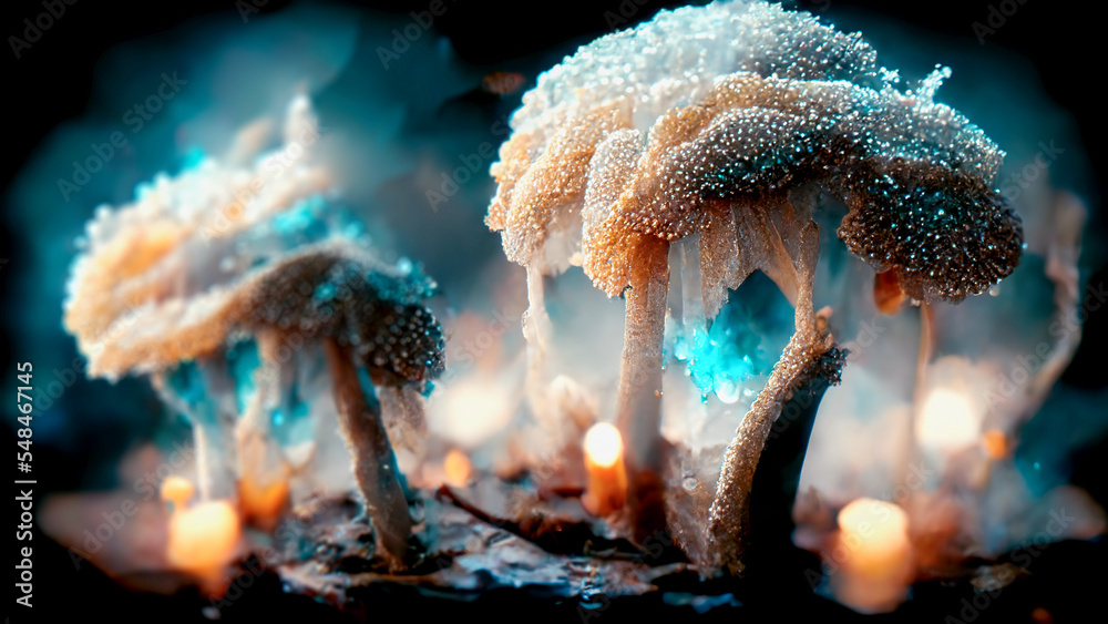 Microscopic fungi mycelium, illustration Stock Illustration | Adobe Stock