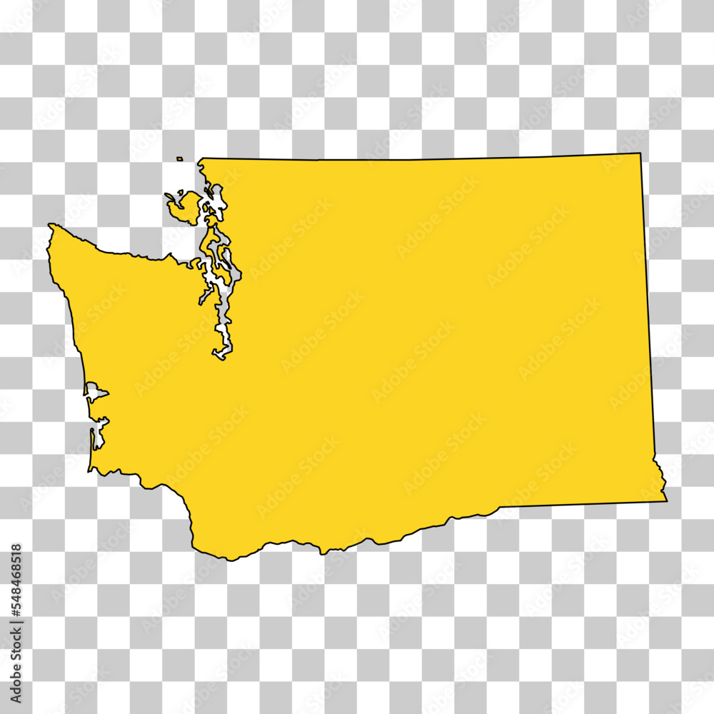 Washington map shape, united states of america. Flat concept icon ...