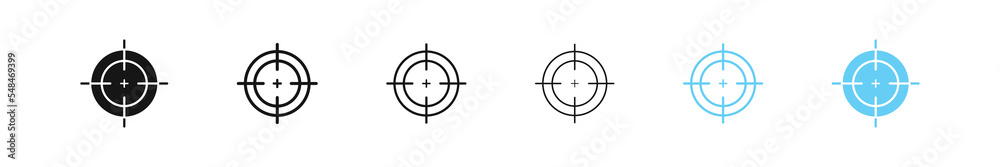 Aim icon. Sniper sign. Target symbol. Shot from gun icons. Focus ...