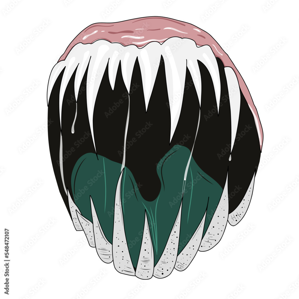 Monster mouth. Funny facial expression, open mouth with tongue and ...