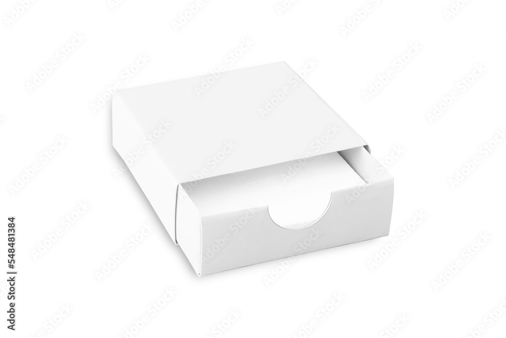 Empty blank white open square box. Blank Rigid Sleeve box die cut mock ...