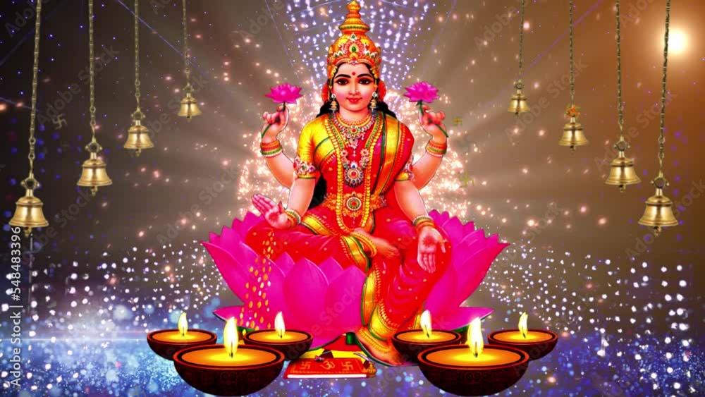 Lakshmi pujan - godess laxmi idol, Copper Kalash, coconut with Red ...