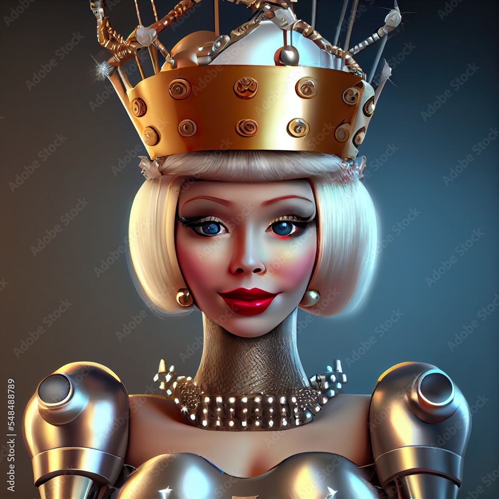 3D Illustration concept of portrait of an abstract beautiful fairy tale ...