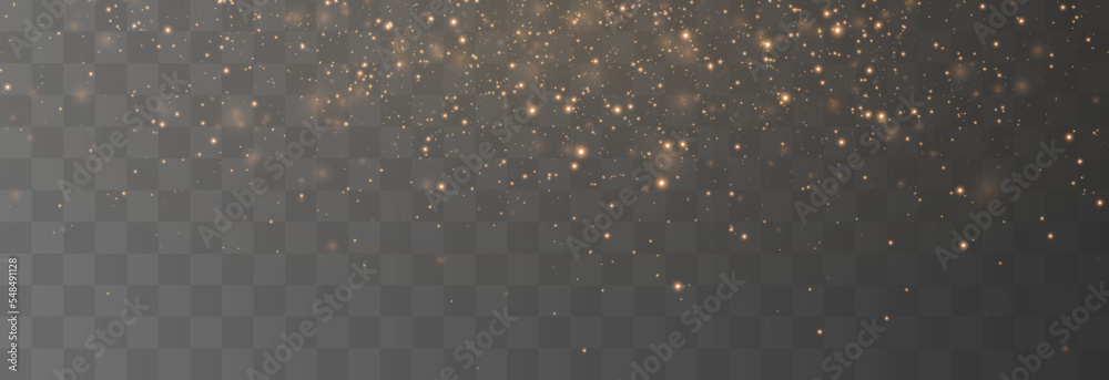 Magical light dust, dusty shine. Flying particles of light. Christmas ...