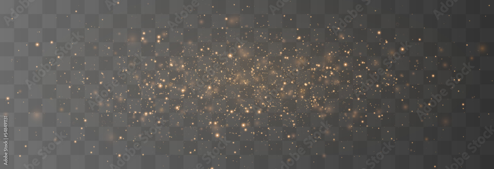 Magical light dust, dusty shine. Flying particles of light. Christmas ...