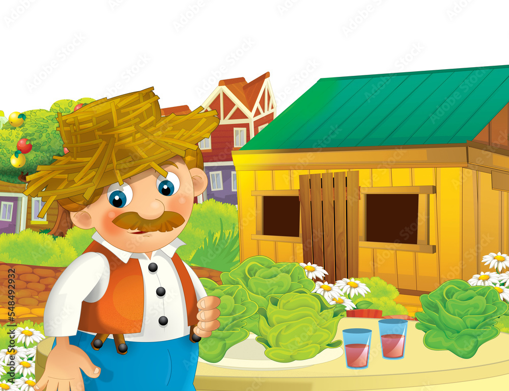 cartoon farm illustration isolated illustation for children Stock ...