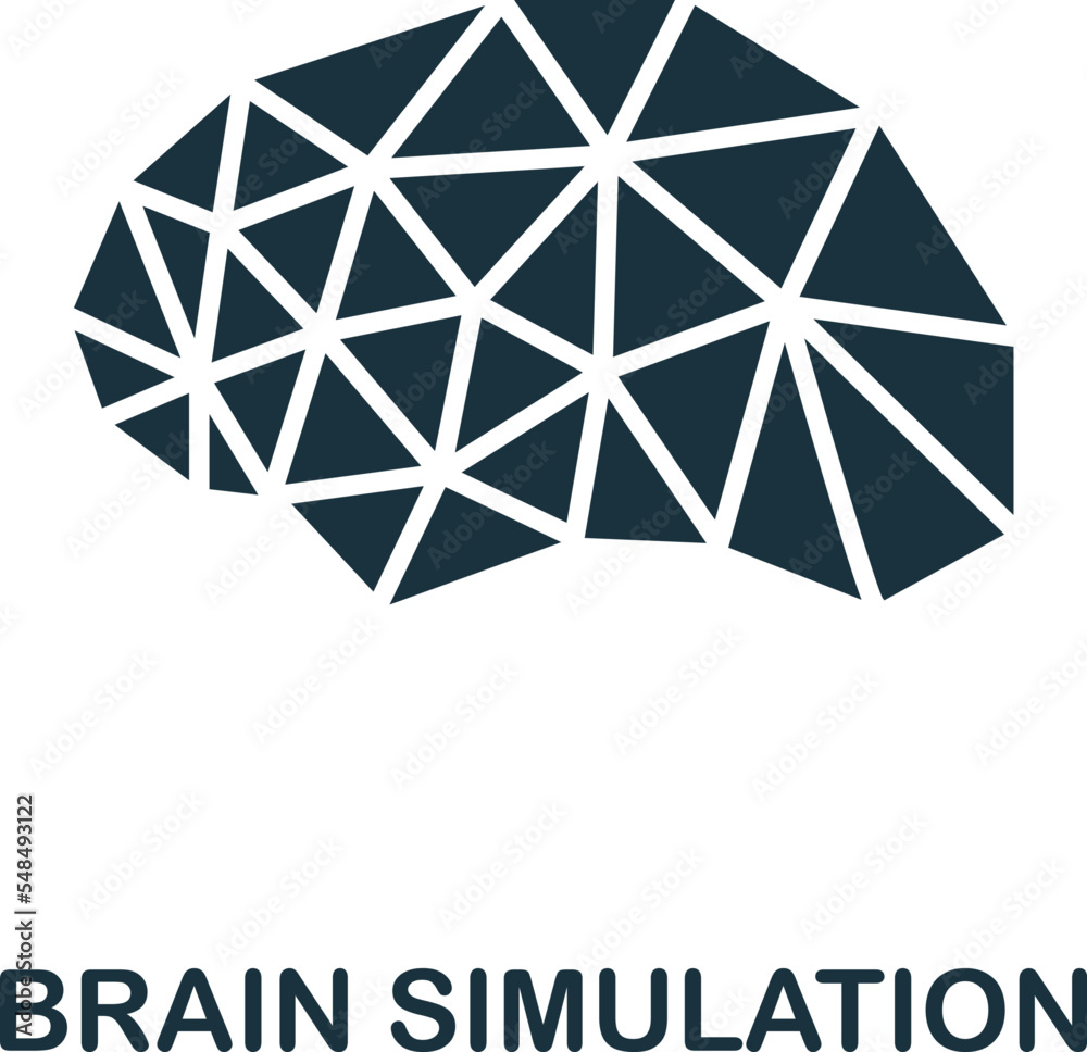 Brain Simulation Icon Monochrome Simple Smart Technology Icon For Templates Web Design And
