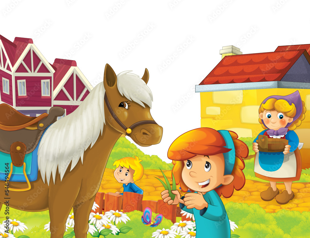 cartoon farm illustration isolated illustation for children Stock ...