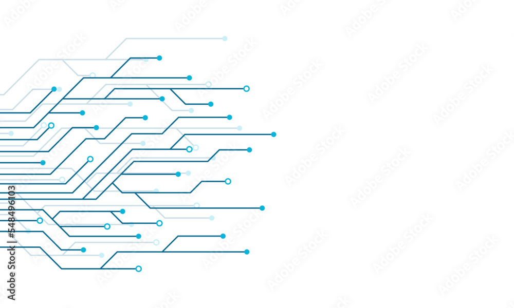 Circuit board electronics digital technology banner. Abstract ...