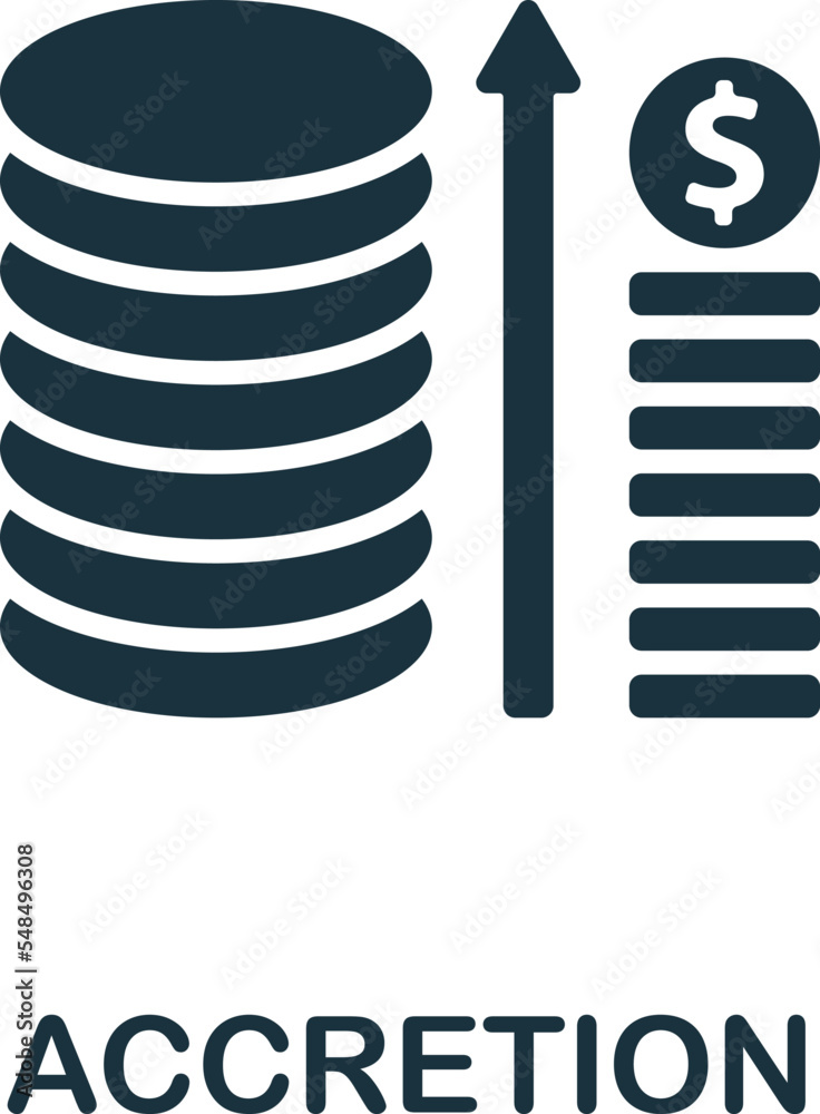 Accretion icon. Monochrome simple Stock Market icon for templates, web ...
