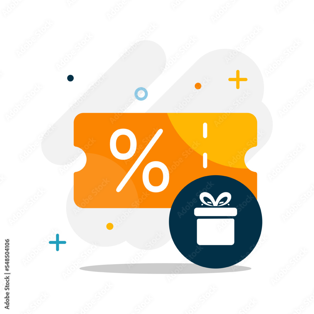 get a gift voucher concept illustration flat design vector eps10 ...