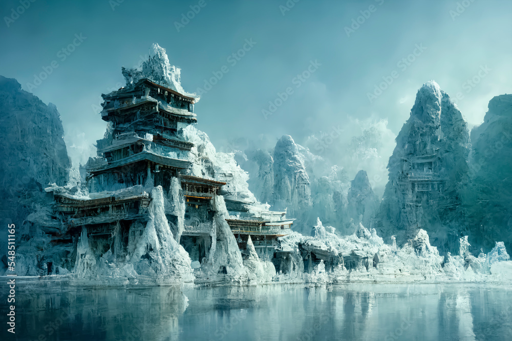 an old temple which has been partially destroyed as a relic of ancient ...