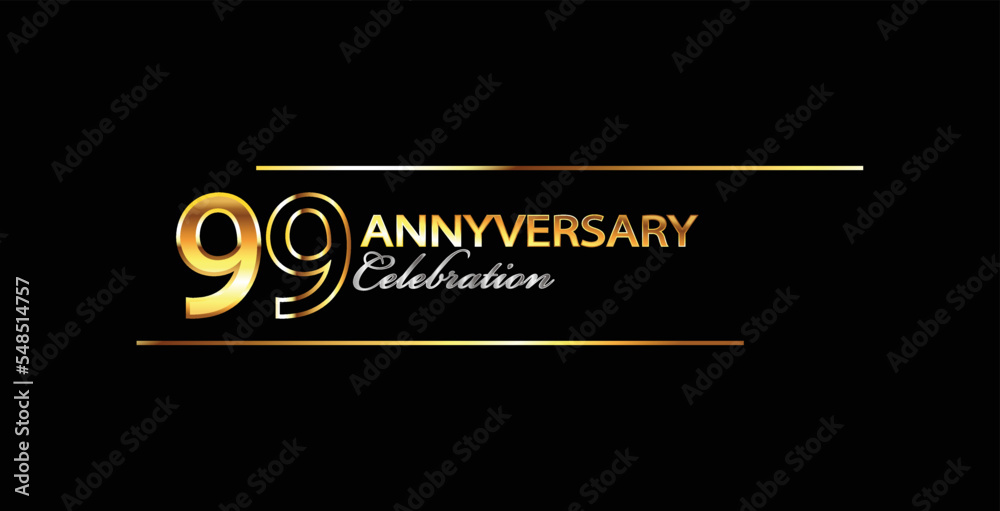 99th anniversary celebration. 99 year anniversary celebration. Golden ...
