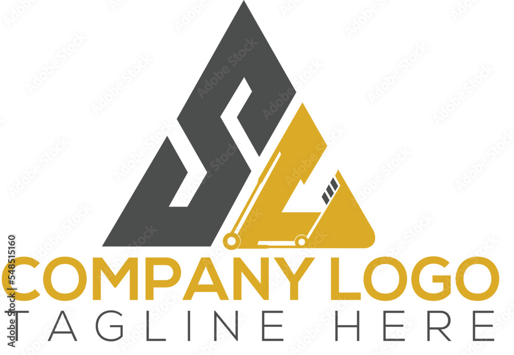 Letter SL excavator logo concept vector. Excavator contracting logo ...