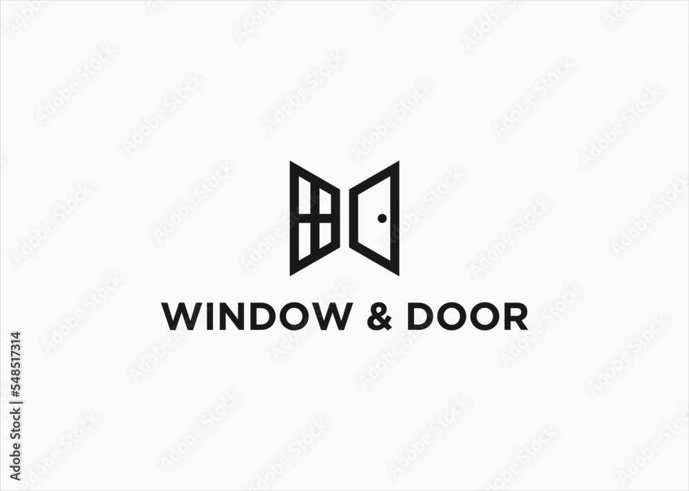 window and door logo design vector silhouette illustration Stock Vector ...
