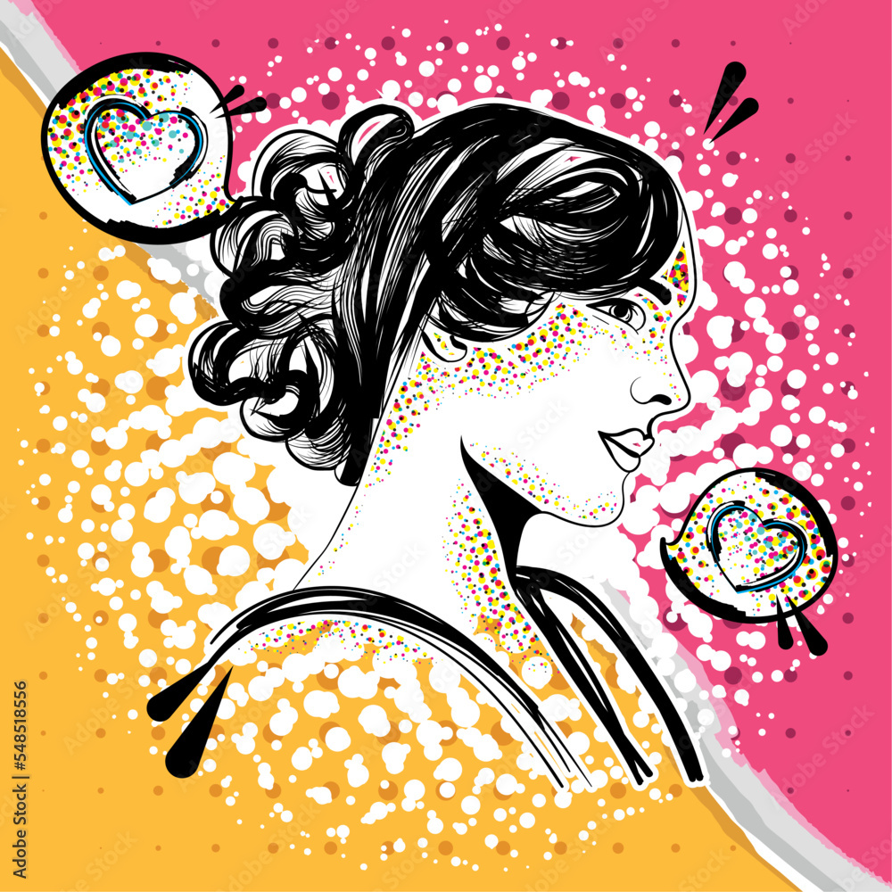Isolated beauty woman sketch on comic page Vector illustration Stock ...