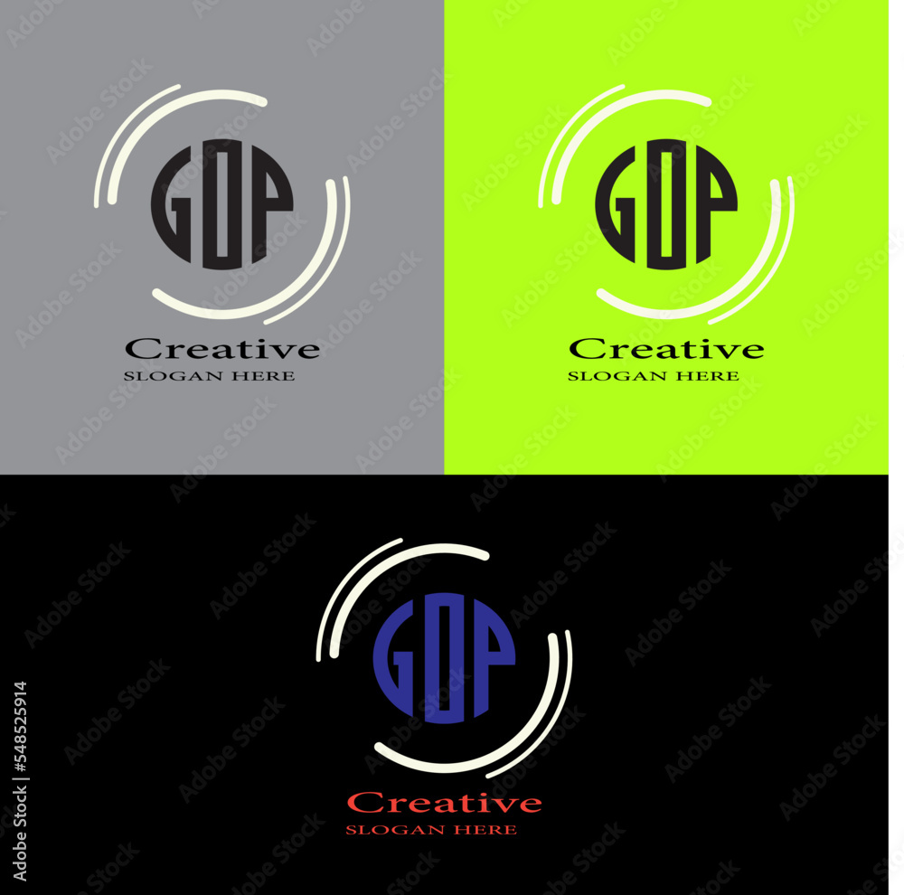 GOP Monogram Logo Design Stock Vector | Adobe Stock