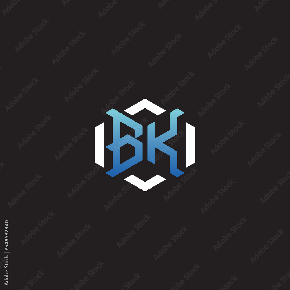 BK initial esport logo and blue monogram gaming ideas Stock Vector ...