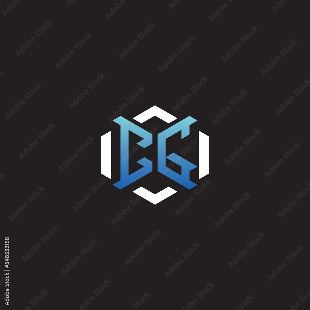 CG initial esport logo and blue monogram gaming ideas Stock Vector ...
