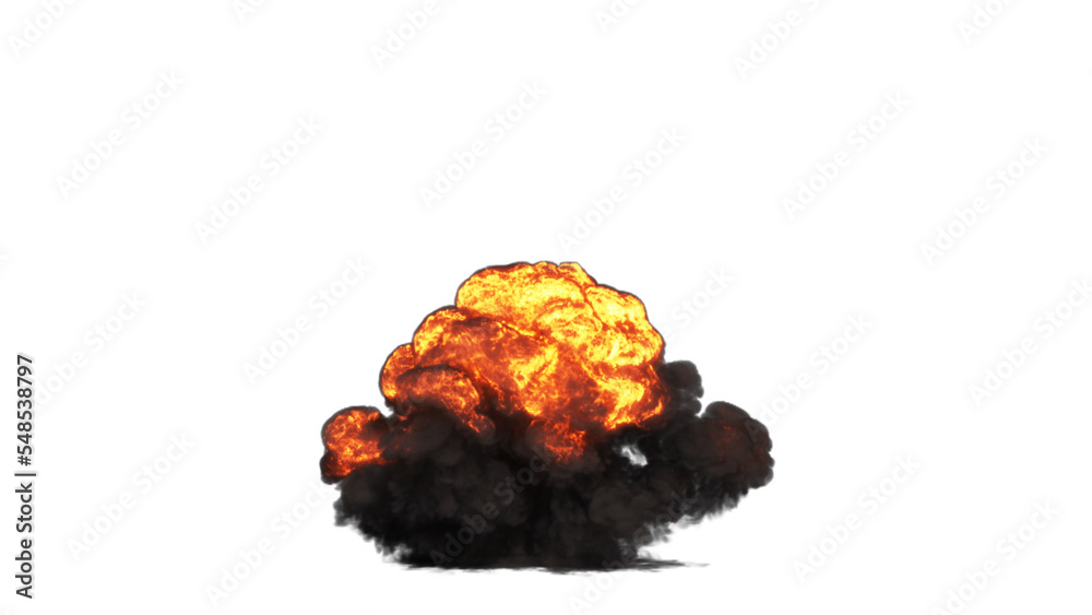 Bomb Explosion. 3d rendering PNG alpha channel. Stock Illustration ...