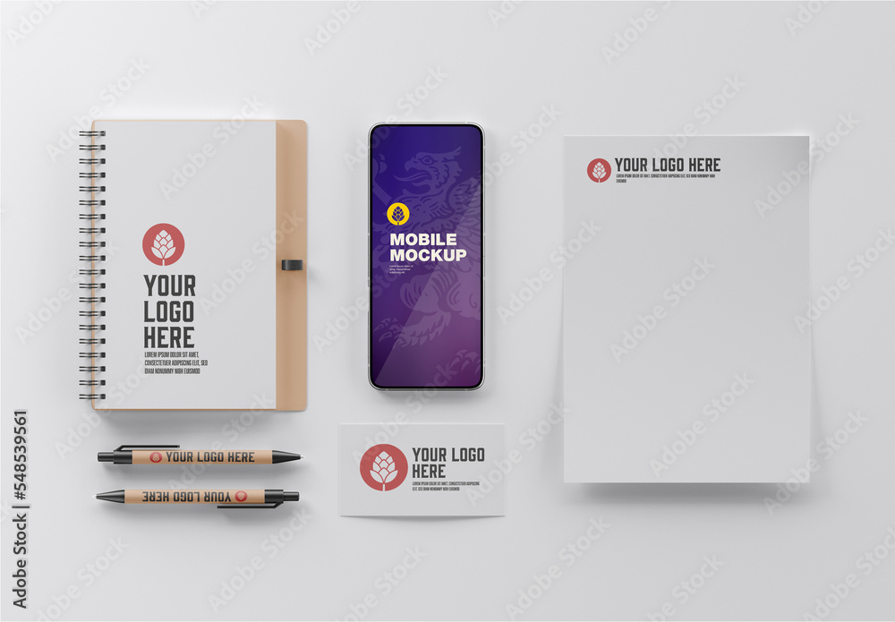 Office Stationery Mockup Stock Template | Adobe Stock