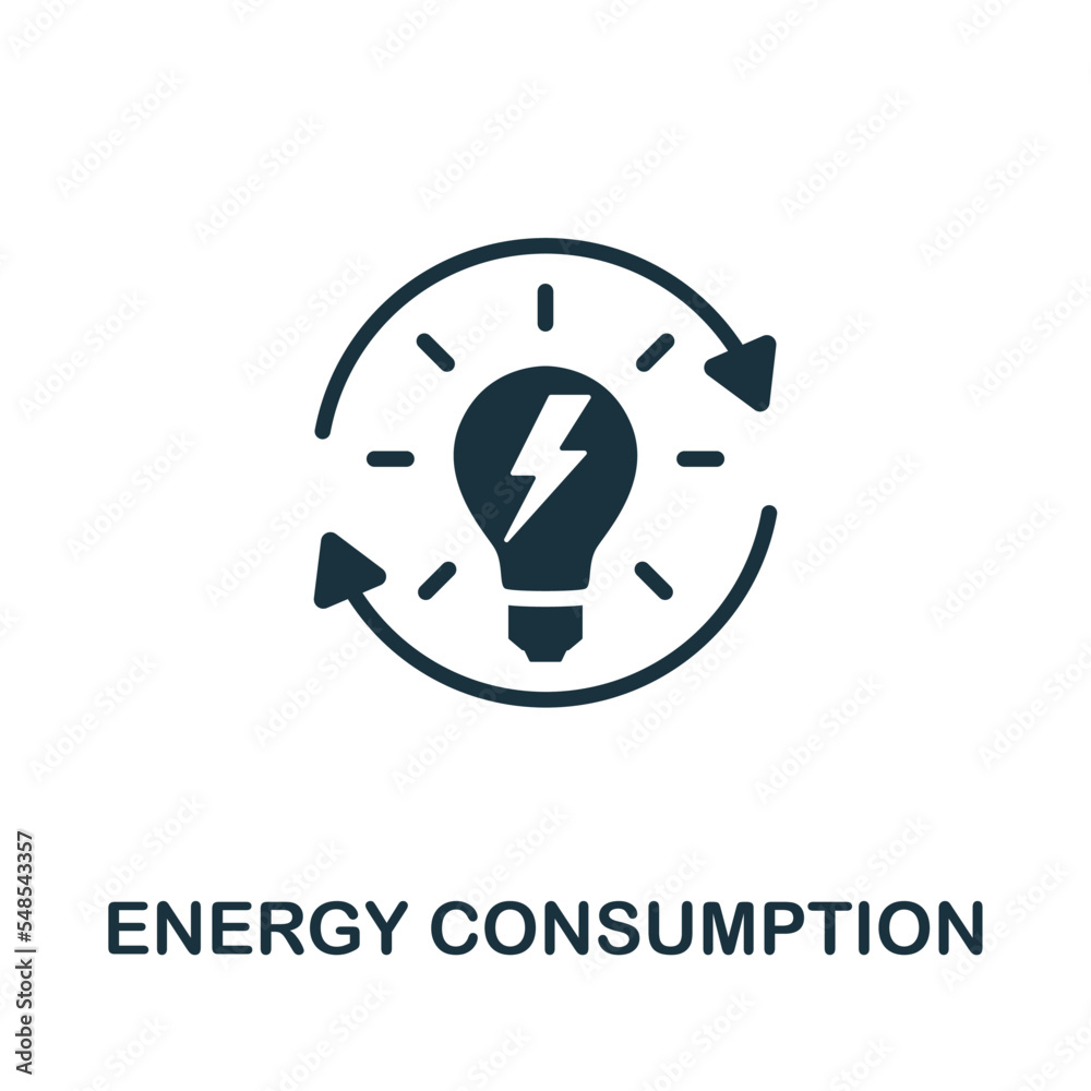 Vetor de Energy Consumption icon. Monochrome simple Sustainability icon ...