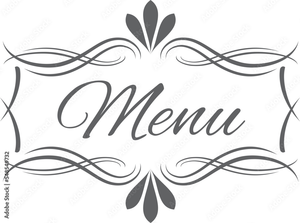 Elegant menu header. Decorative vintage classic element Stock Vector ...