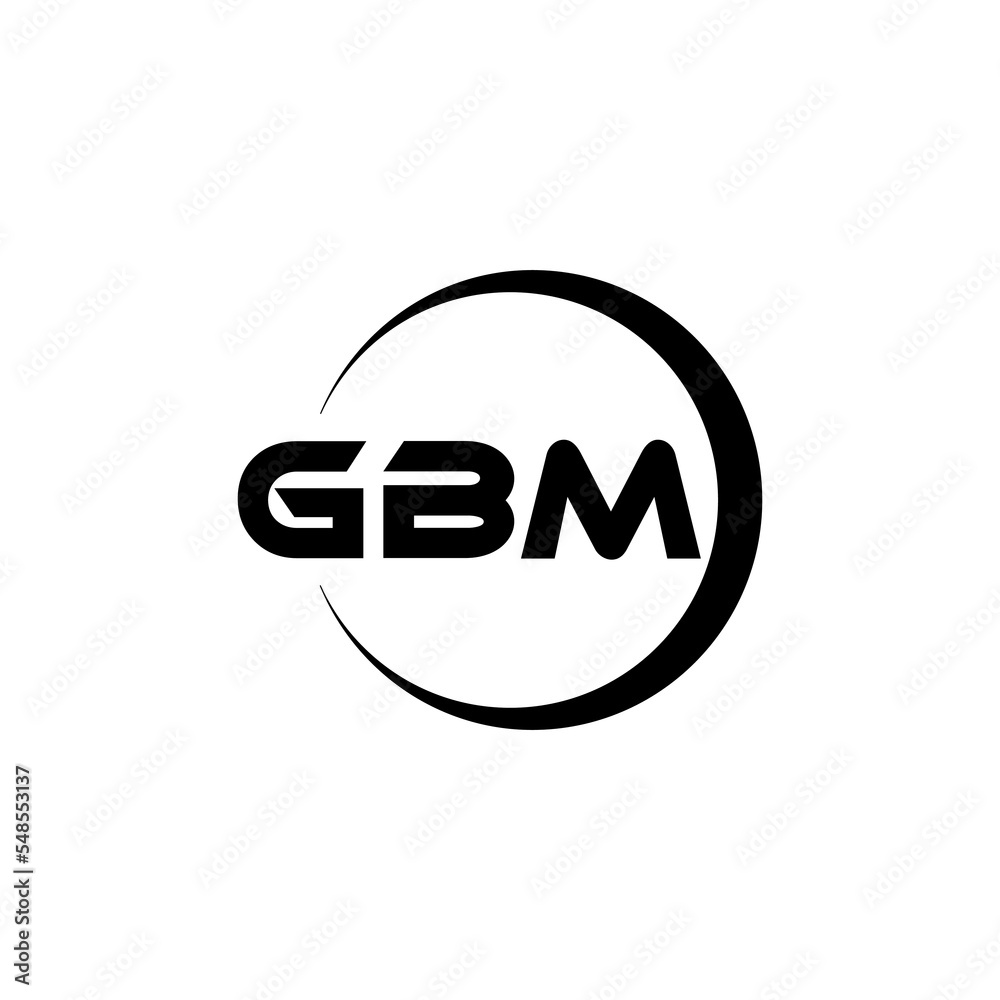 GBM letter logo design with white background in illustrator, cube logo ...