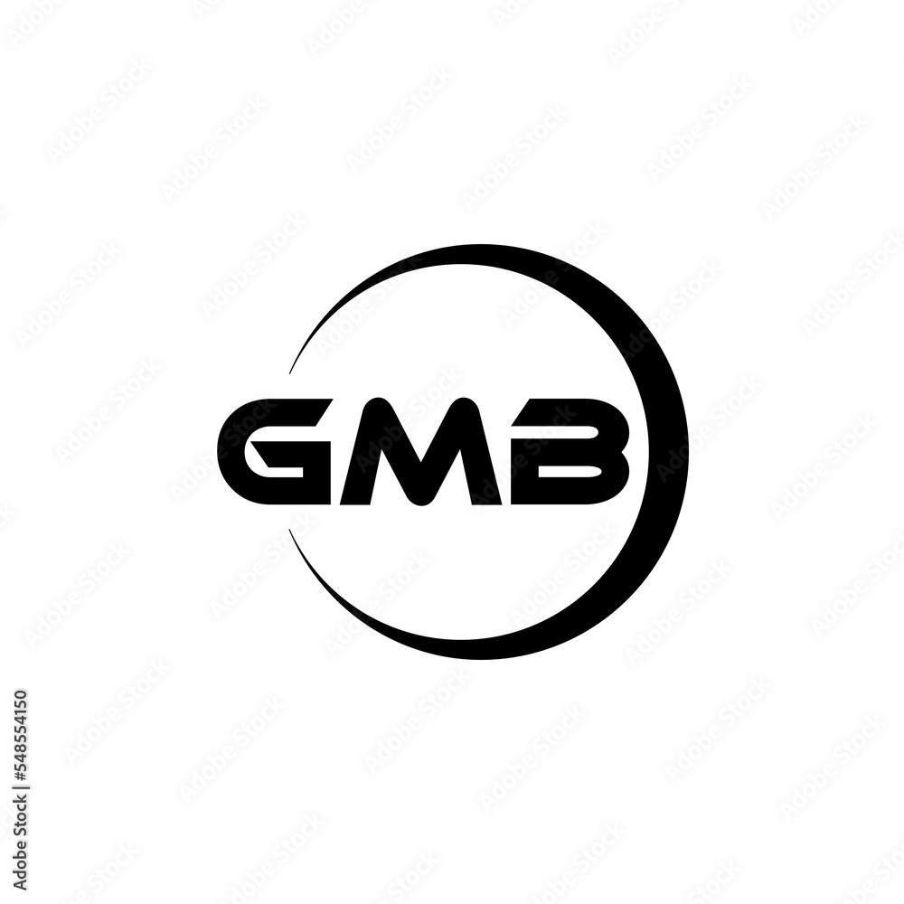 GMB letter logo design with white background in illustrator, cube logo ...