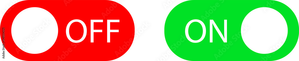 On and Off buttons. Vector green and red buttons on transparent ...