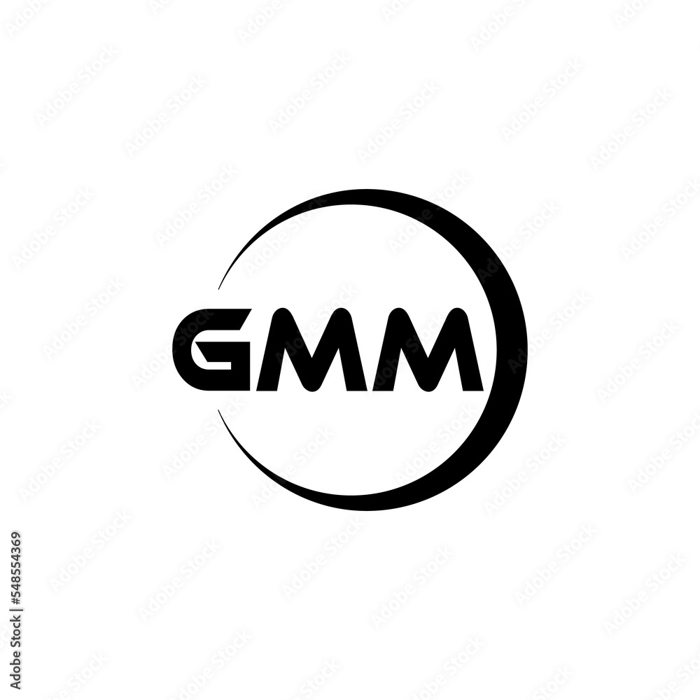 GMM letter logo design with white background in illustrator, cube logo ...