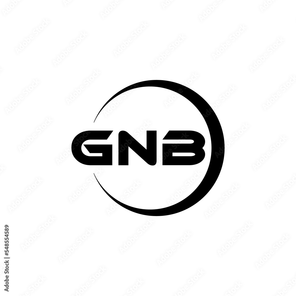 Vetor do Stock: GNB letter logo design with white background in ...